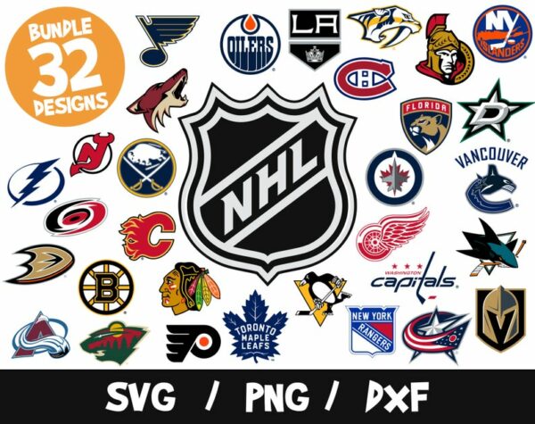 NHL Hockey Teams Logos Bundle, NHL Hockey Clipart, Nhl Svg Files Nhl ...