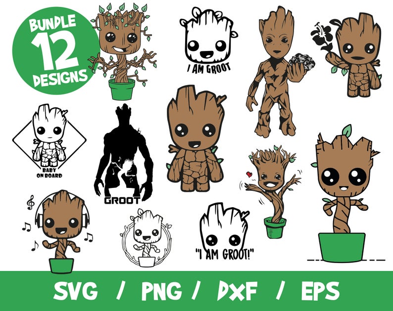 Groot SVG Bundle, Groot Vectors, Marvel Cricut, Cut File, Vinyl ...