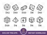 DnD Dice SVG Dungeons and Dragons d20 Dice Bundle PNG EPS DXF | Vectorency
