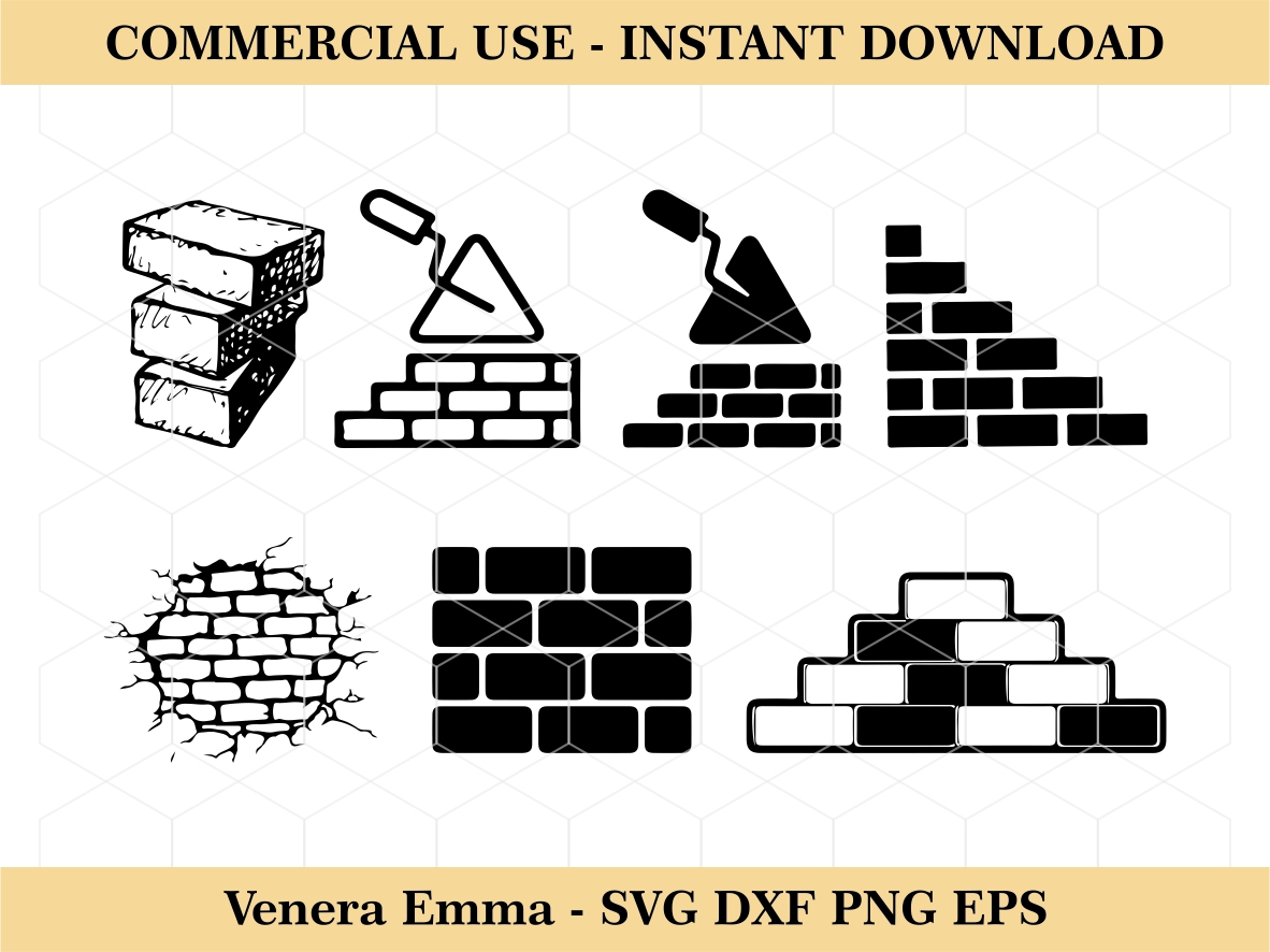 Brick Wall Svg Bricks Pattern Clipart Cricut Vectorency 