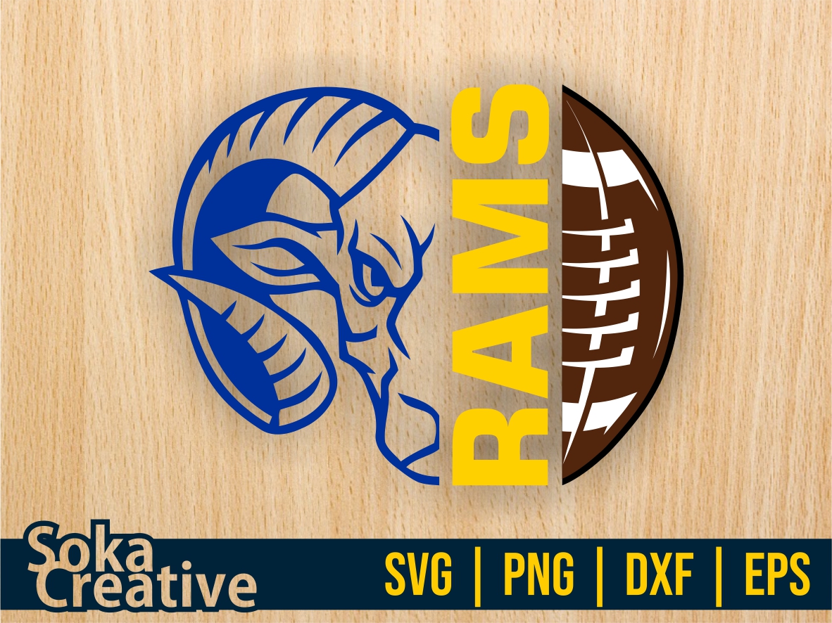 Rams Half Football Svg Vectorency