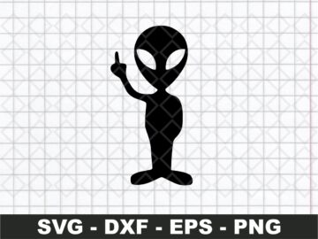 Alien SVG Flipping Off Middle Finger Alien | Vectorency