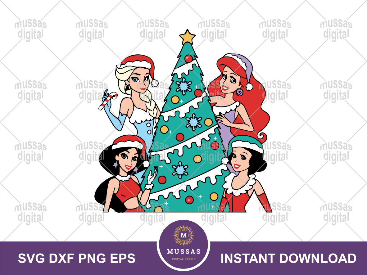 Christmas SVG Princess Christmas Tree Disney | Vectorency